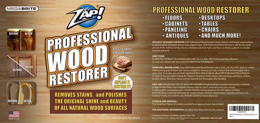 Megabrite ZAP! Wood Restorer 32oz. – Megabrite Products