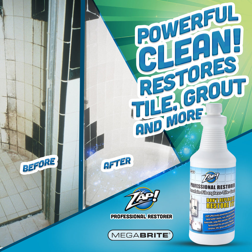 Megabrite ZAP! Professional Tile and Grout Restorer 32oz. – Megabrite ...